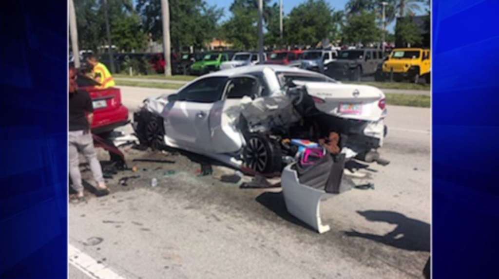 1 hospitalized after 4-vehicle crash in Margate - WSVN 7News | Miami ...