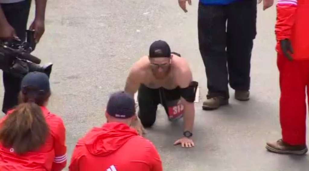 Marine running Boston Marathon for fallen friends crawls to finish ...