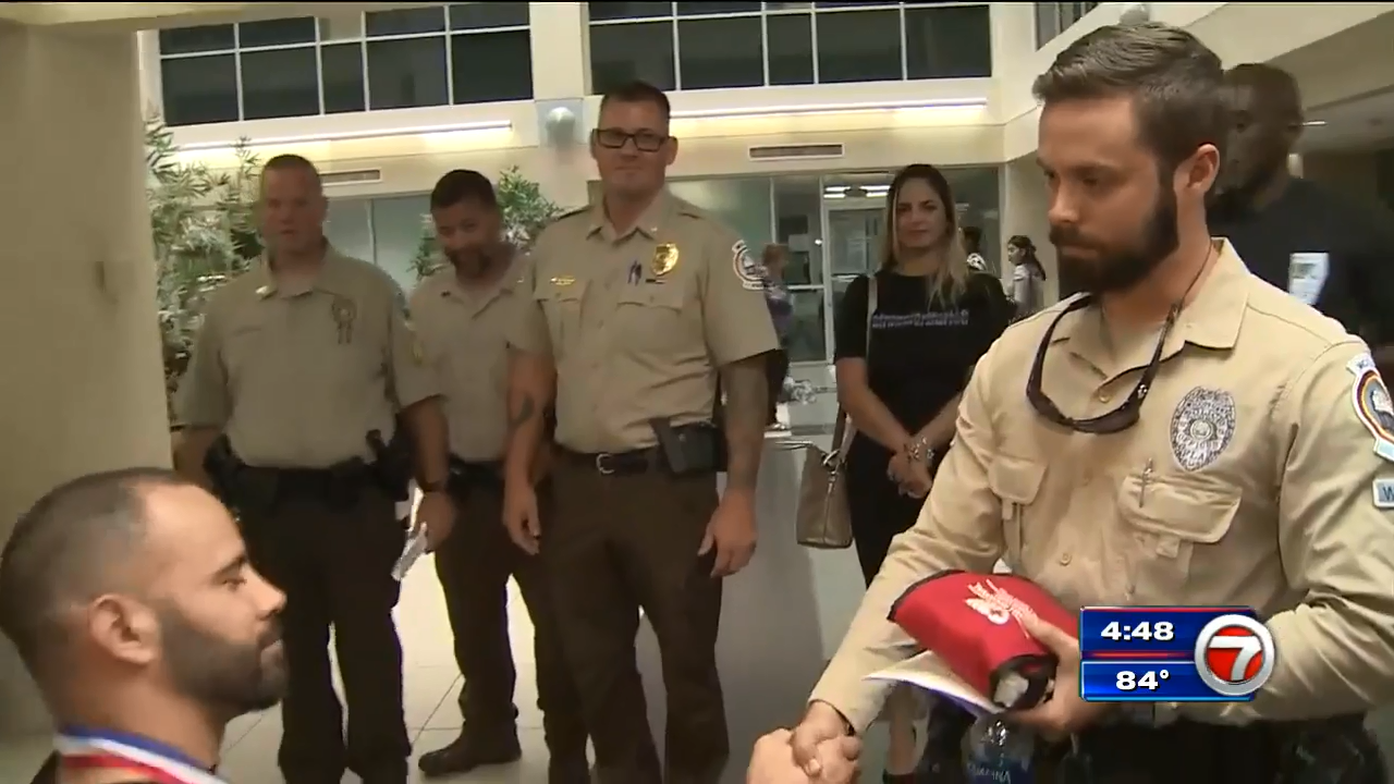 Miami Police officer meets officer who saved his life after February ...