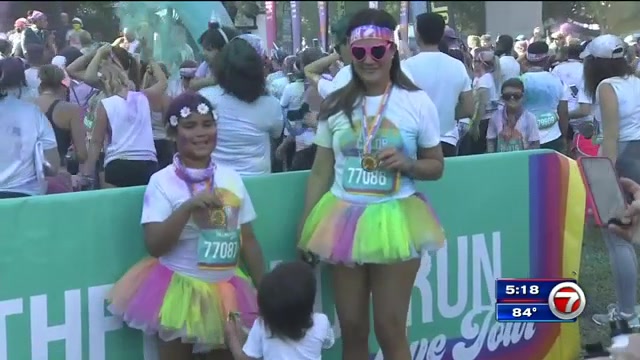 Color Run 5K brings rainbow hues to downtown Fort Lauderdale - WSVN ...