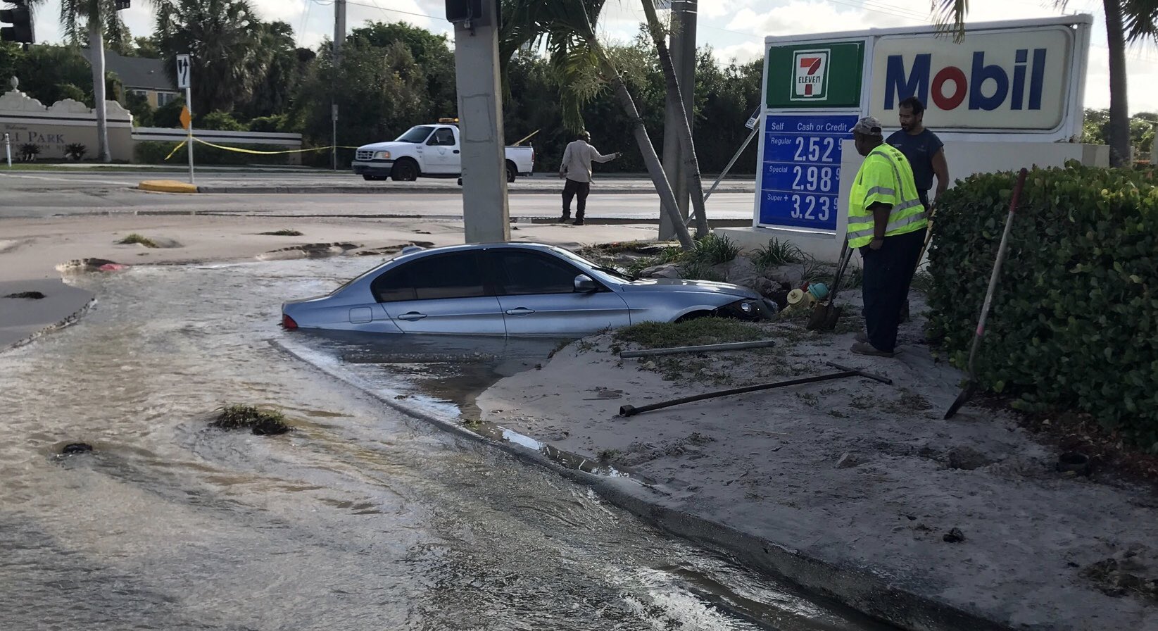 Driver Crashes Into Fire Hydrant Causes Flooding In Deerfield Beach