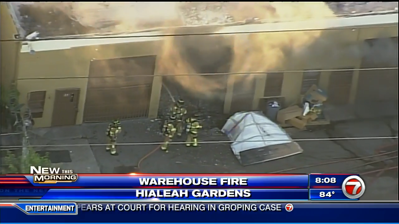Firefighters battle warehouse fire in Hialeah Gardens - WSVN 7News ...