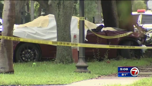 1 killed, 1 hospitalized after fiery crash in Miami Shores - WSVN 7News | Miami News, Weather ...