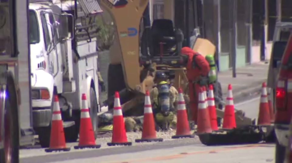Several businesses evacuated after gas line breaks in Miami - WSVN ...