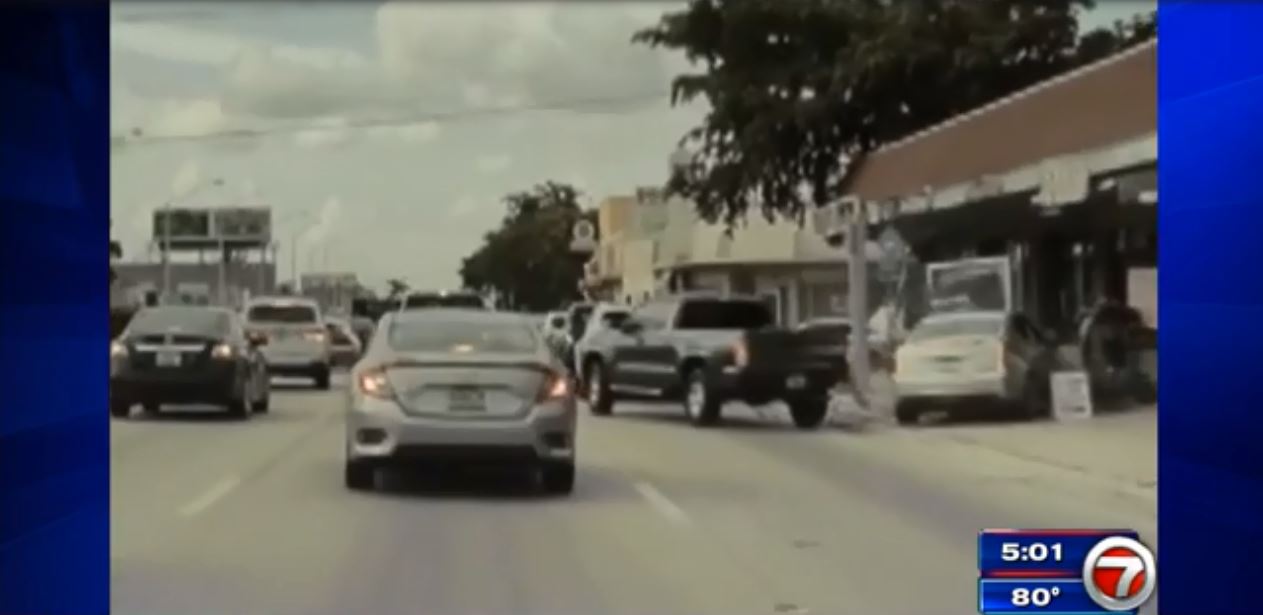 Dashcam video shows car striking Allapattah bus bench, injuring 2 ... Dashcam video shows car striking Allapattah bus bench, injuring 2 ...