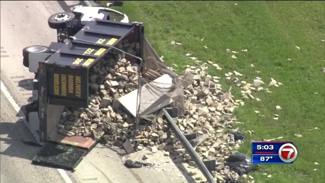 1 Transported After Truck Rolls Over On Turnpike Extension Near