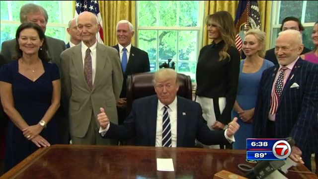 Apollo 11 astronauts reunite in Oval Office on 50th anniversary of ...