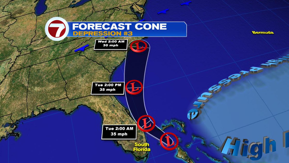 Tropical Depression Three forms offshore from South Florida - WSVN ...