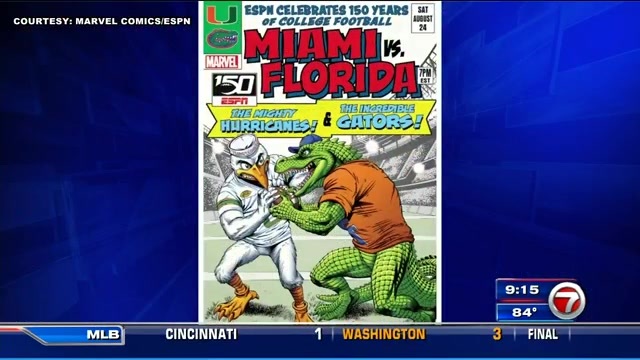 Hurricanes-Gators rivalry immortalized in Marvel Comics covers - WSVN ...