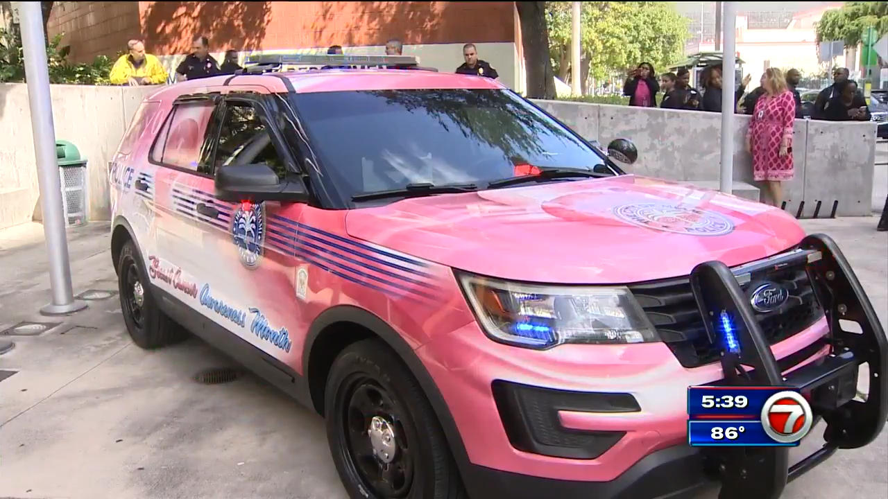 South Florida fire crews and police sport pink vehicles in honor of ...