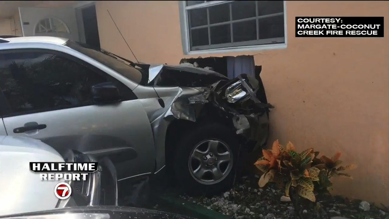 1 transported after multi-vehicle crash, hurling one vehicle at Margate ...