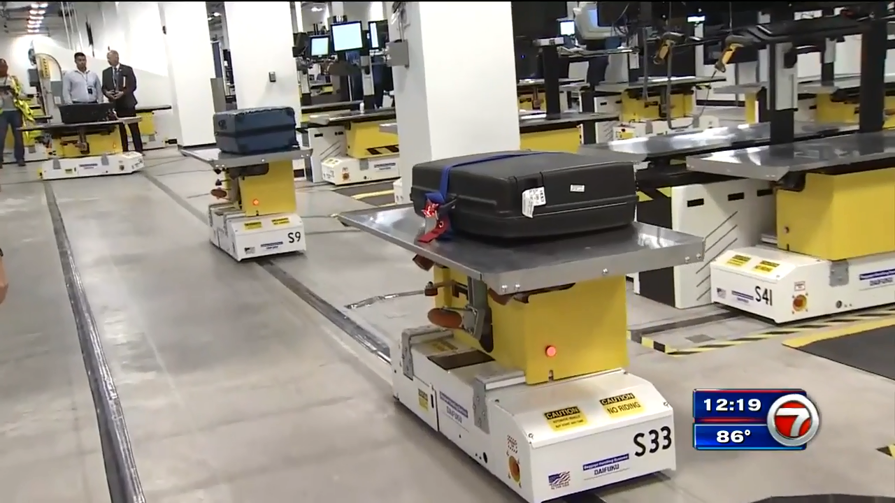 New and faster baggage screen system unveiled at MIA - WSVN 7News ...