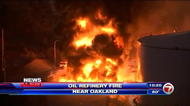 Fire crews battling blaze at Northern California refinery - WSVN 7News ...