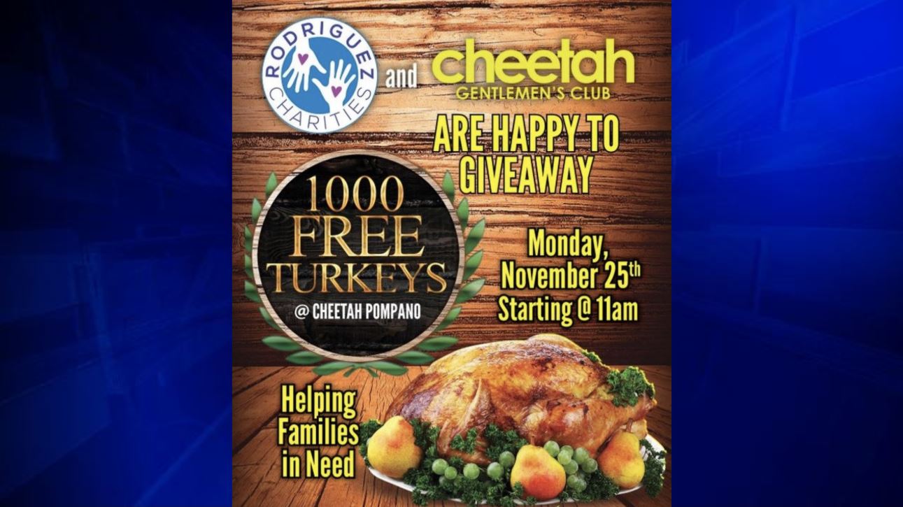 Cheetah Gentlemen’s Club to give out 3K turkeys in Broward - WSVN 7News ...