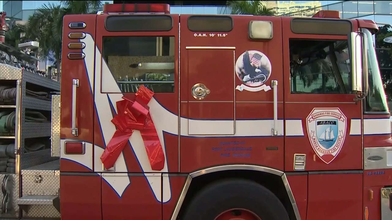 Fort Lauderdale Fire Rescue donates fire truck to Bahamas - WSVN 7News ...