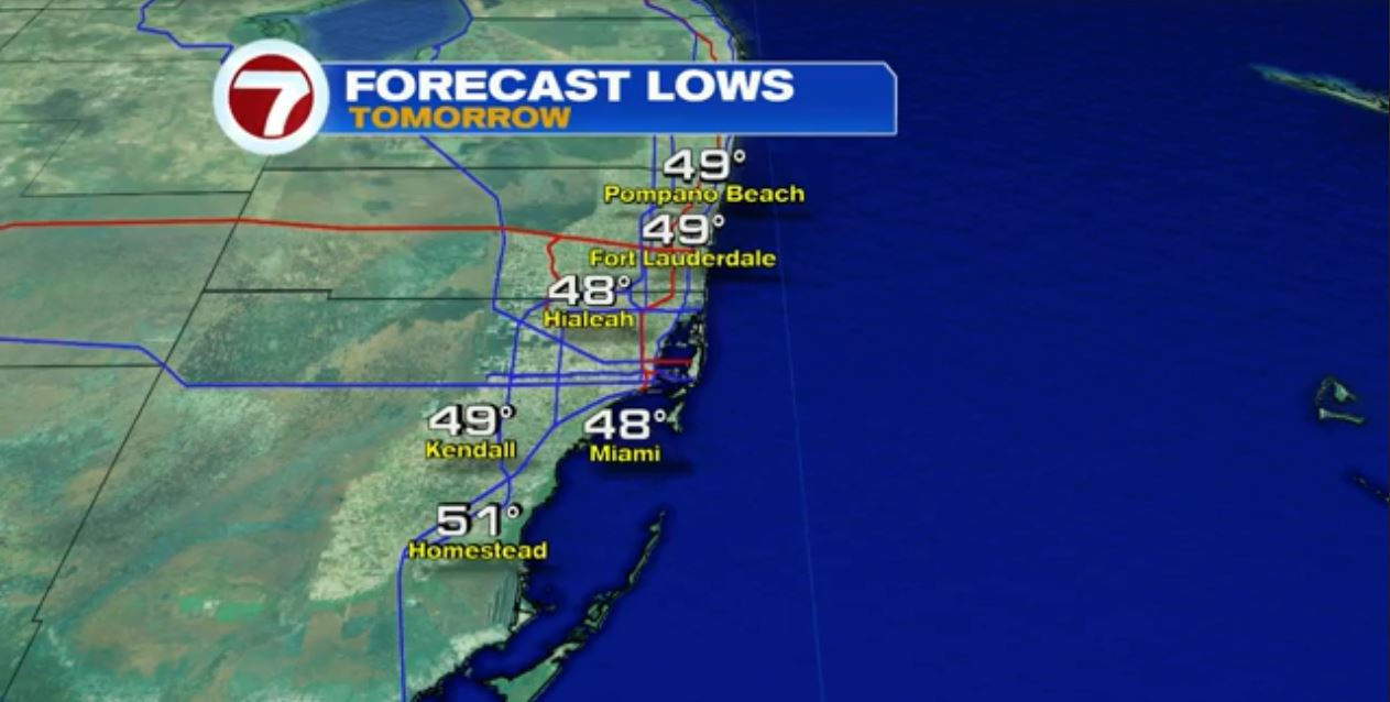 South Florida temperatures to dip into the 40s and 50s - WSVN 7News ...