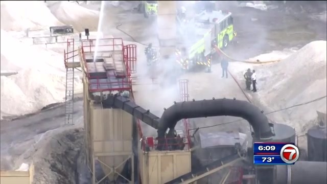 Fire sparks at Sweetwater asphalt plant; no injuries - WSVN 7News ...