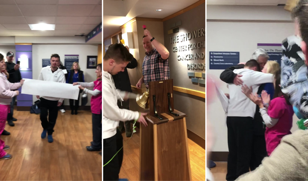 19-year-old celebrates end of cancer treatment by ringing hospital bell ...