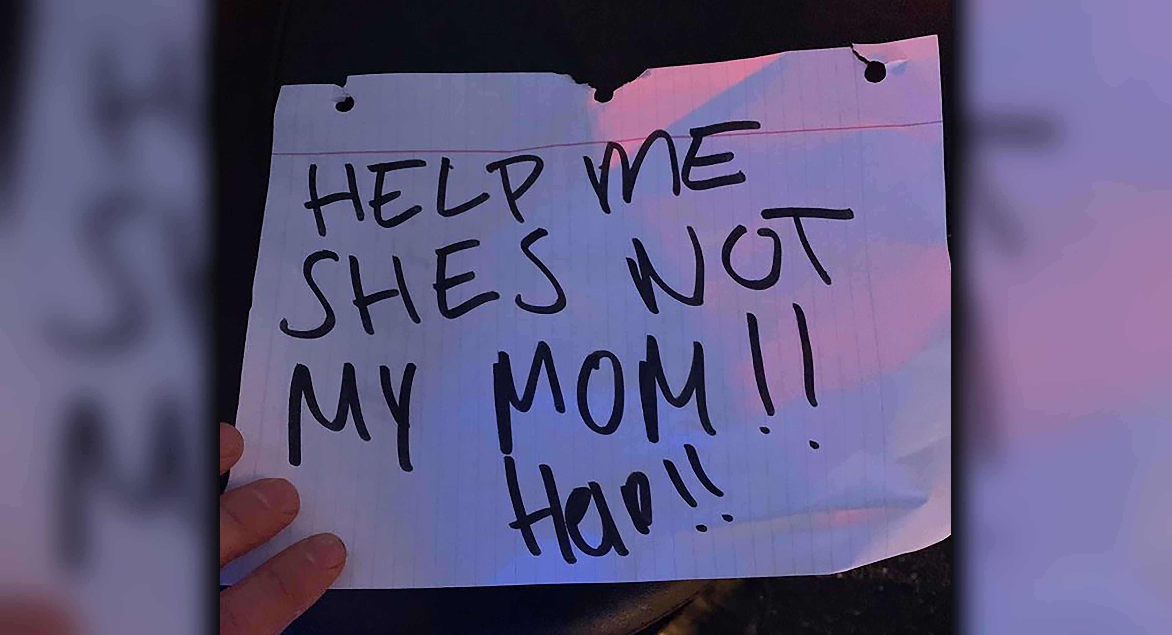 Cops pulled over a car after people spotted a girl with a ‘Help me ...