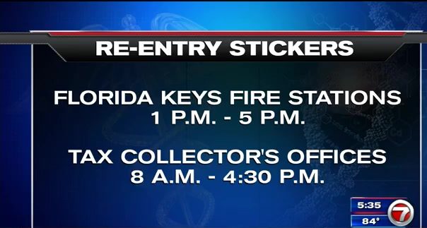 Monroe County providing re-entry stickers to Keys residents - WSVN ...