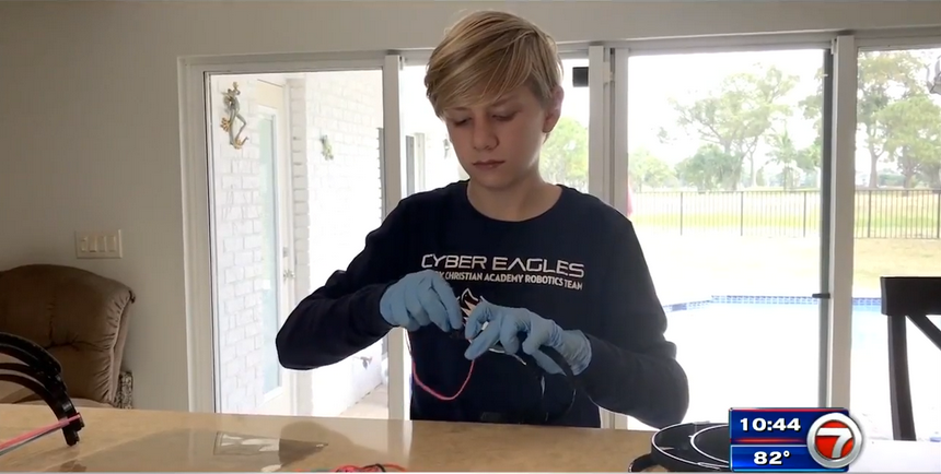 Broward 7th grader prints, assembles hundreds of face shields for ...