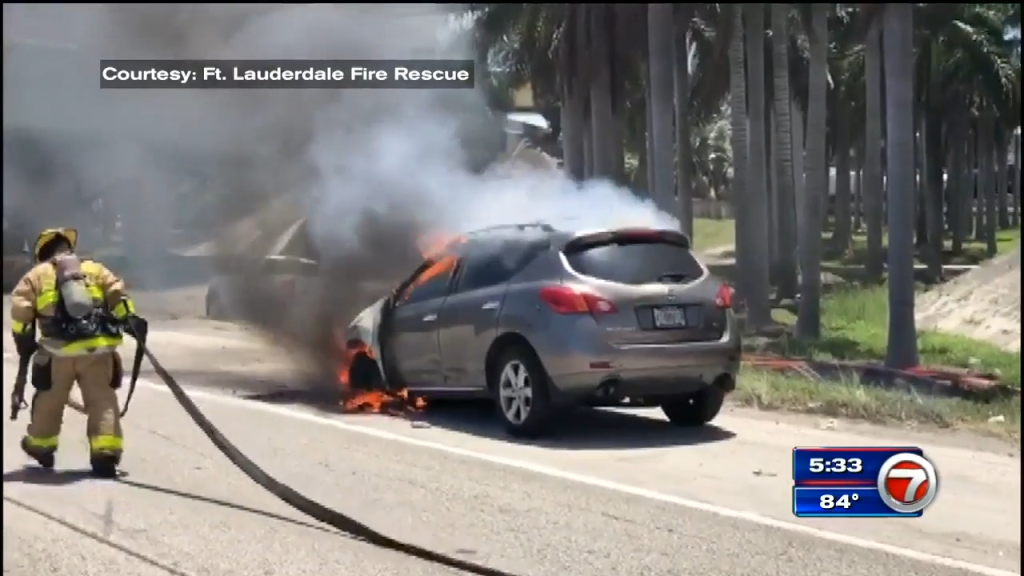 Crews extinguish car fire along I-95 in Fort Lauderdale – WSVN 7News ...