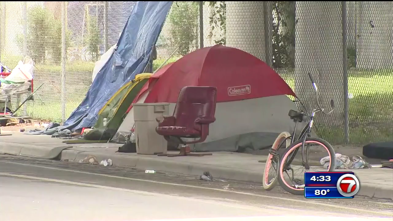 Officials clear homeless camps in Overtown - WSVN 7News | Miami News ...