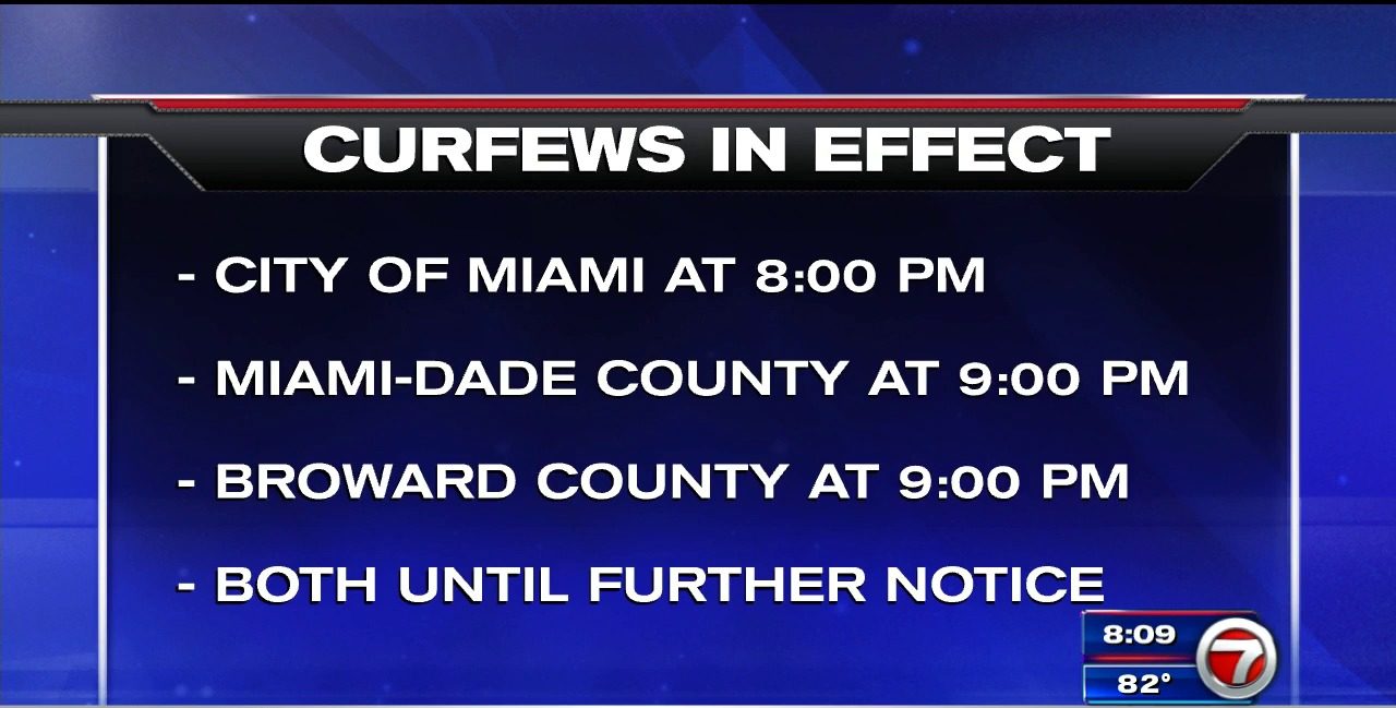Curfews remain in effect for Miami-Dade, Broward County - WSVN 7News ...