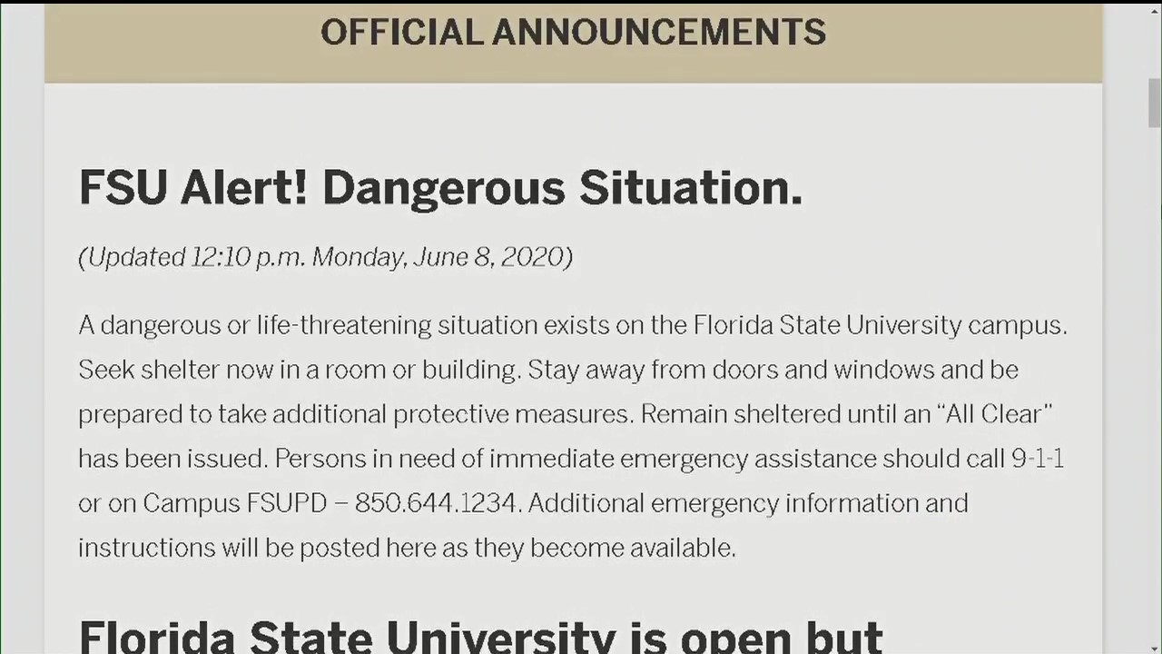 FSU says search for possibly armed subject is under control - WSVN ...