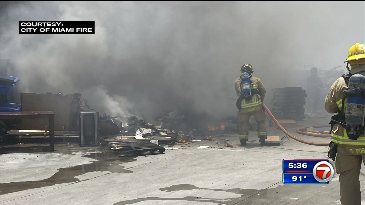1 taken to hospital after crews extinguish fire behind Goodwill ...
