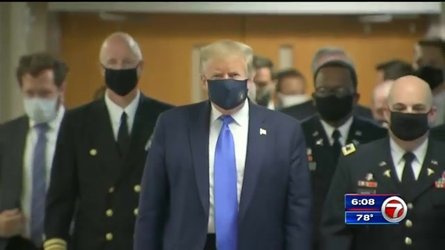 Trump wears mask in public for first time during pandemic - WSVN 7News ...