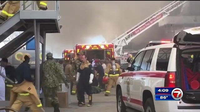 After 4 days, 2 explosions, Navy warship fire extinguished - WSVN 7News ...