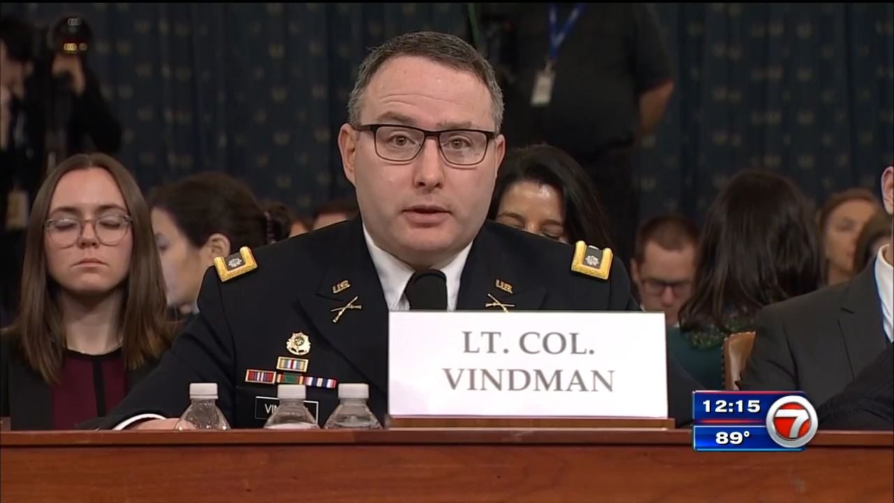 Vindman retiring from army, lawyer blames Trump - WSVN 7News | Miami ...
