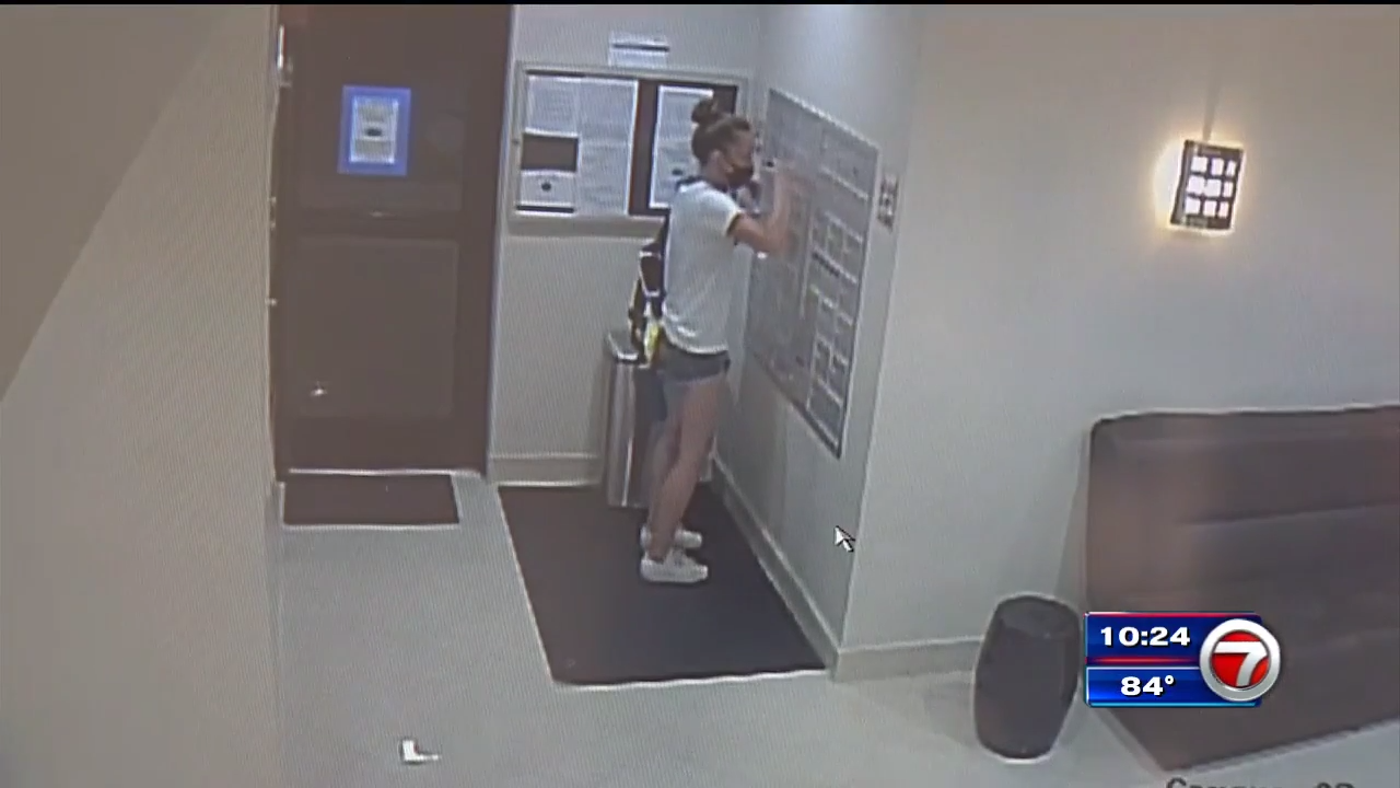 Woman breaks into mailboxes in Miami apartment building - WSVN 7News ...