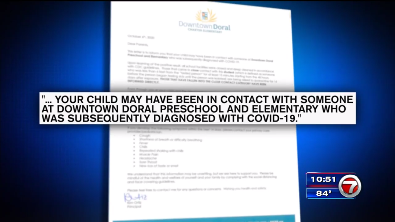 Principal: Downtown Doral Charter Elementary student tests positive for ...