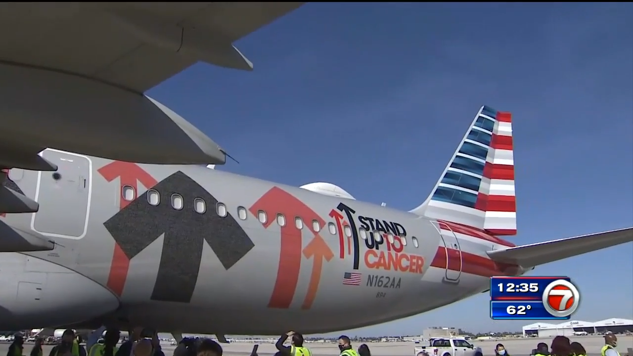 American Airlines, Stand Up To Cancer debut plane with names those ...