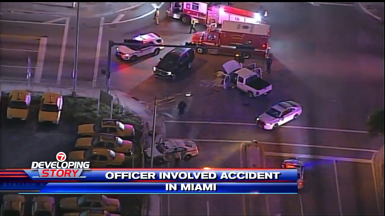 2 Transported 1 Arrested After Officer Involved Crash In Miami Wsvn