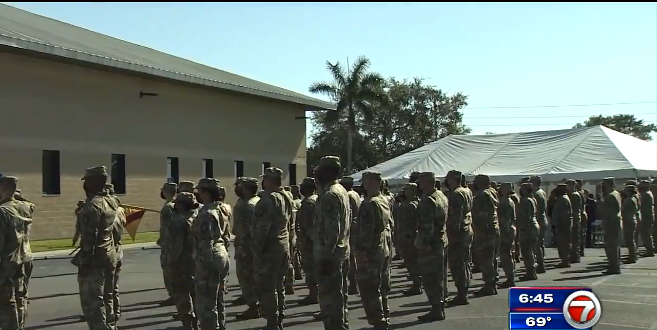 Florida National Guard holds ceremony to send off 100 members to Europe ...