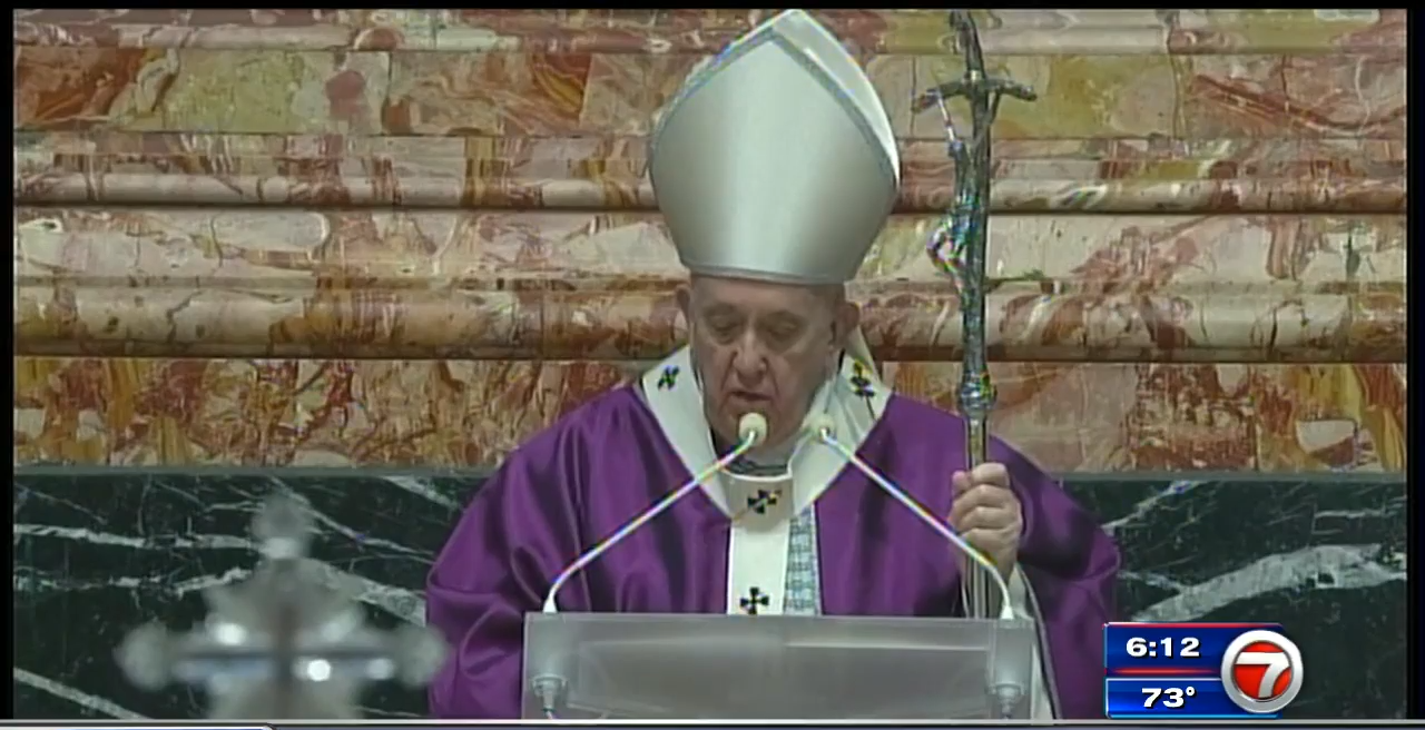 Pope celebrates pandemic-aware Ash Wednesday at Vatican - WSVN 7News ...