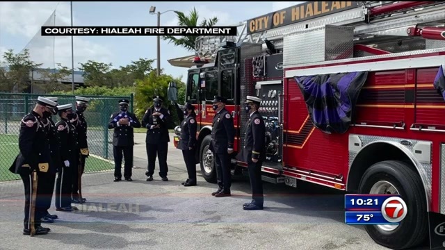Late Hialeah firefighter honored by multiple agencies - WSVN 7News ...