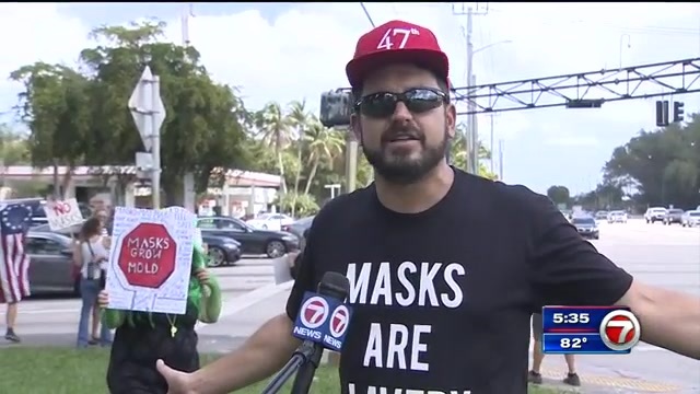 Anti-mask protest held outside Plantation courthouse during hearing for ...