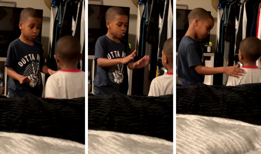 Video of 6-year-old calming down younger brother on verge of tears goes ...