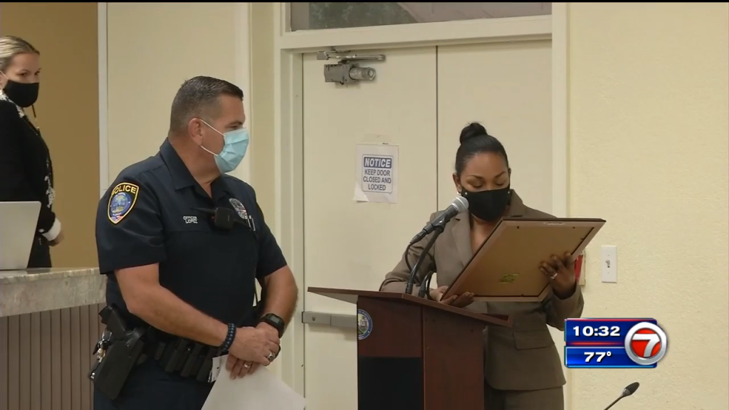 El Portal Police officer awarded life-saving ribbon for rescuing woman ...