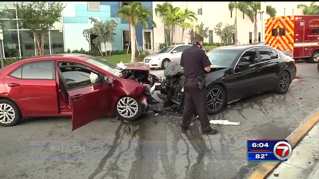 2 hospitalized after wrong-way crash in Miami – WSVN 7News | Miami News ...