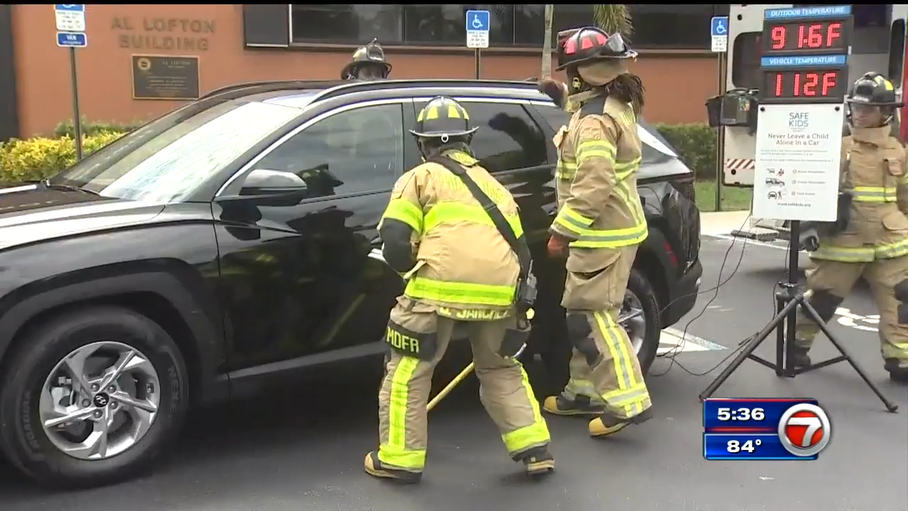 FHP, Miami Fire Rescue demonstrate dangers of leaving children in a ...