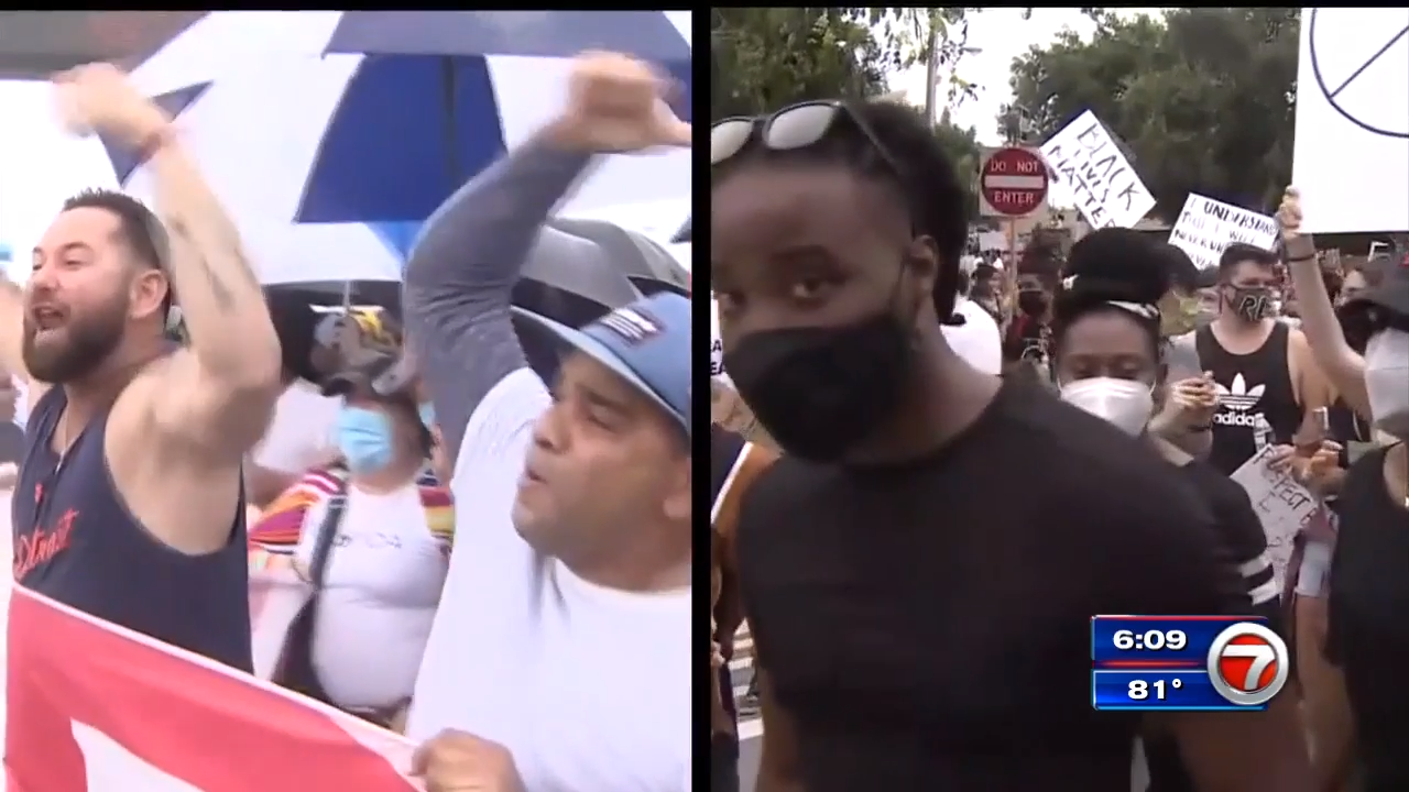 BLM activists question equal exercise of Florida protest law - WSVN ...