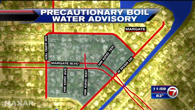 Boil water advisory issued for parts of Margate - WSVN 7News | Miami ...