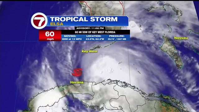 Tropical Storm Elsa crosses western Cuba and heads for Florida - WSVN ...