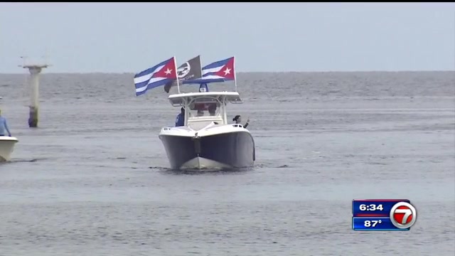 Flotilla returns to South Florida after lighting up sky off Cuba in ...