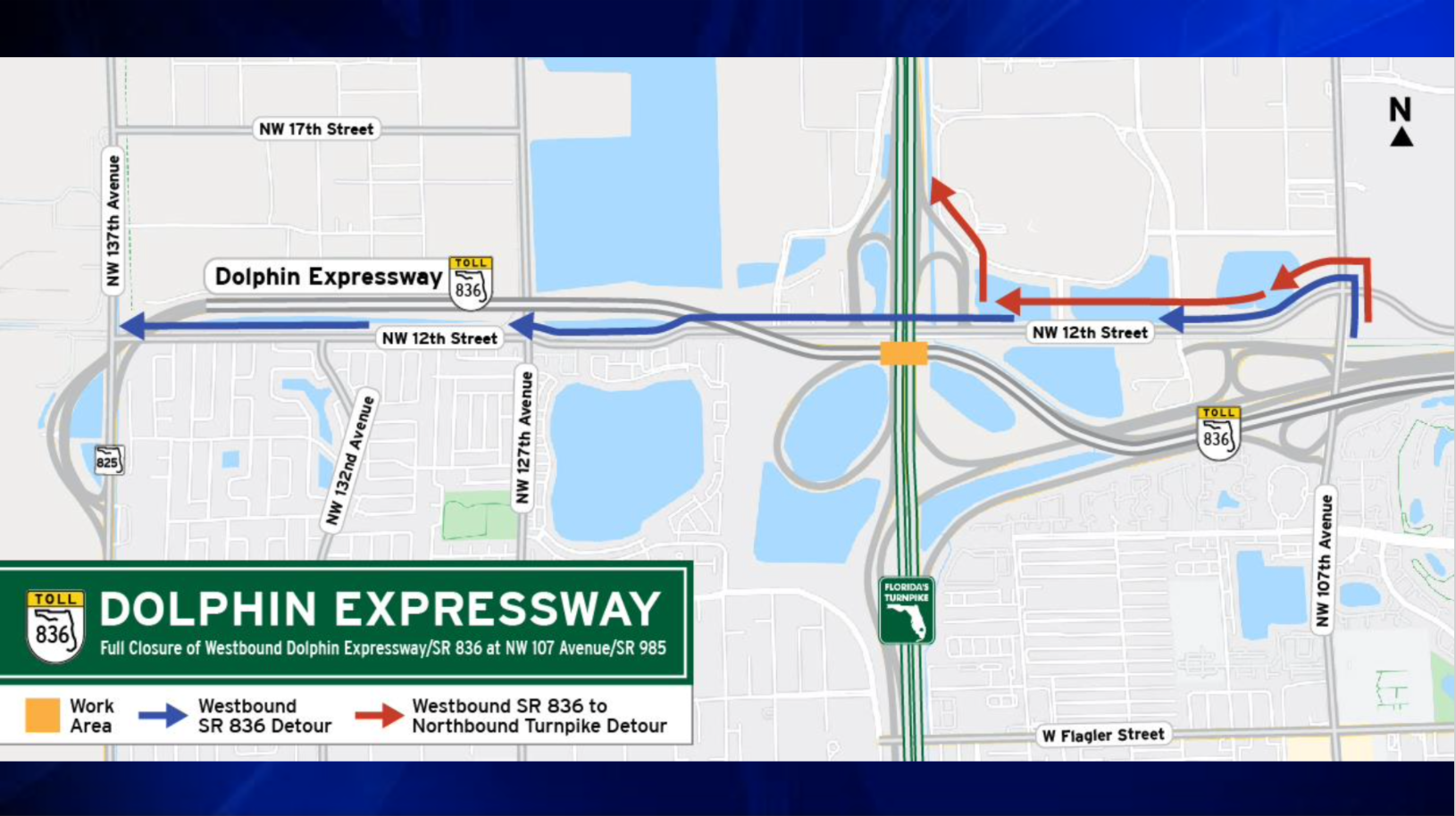 Westbound Dolphin Expressway to close all weekend for bridge work ...